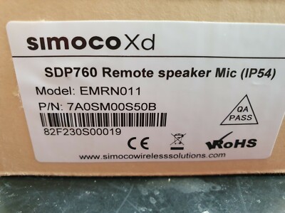 Simoco Xd SDP760 Remote Speaker Mic Model EMRN011 No Cable New Free UK ...