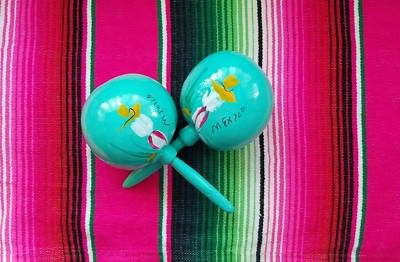 Mexican Maracas HAND PAINTED Cinco de Mayo WOOD PARTY SHAKER Medium ...