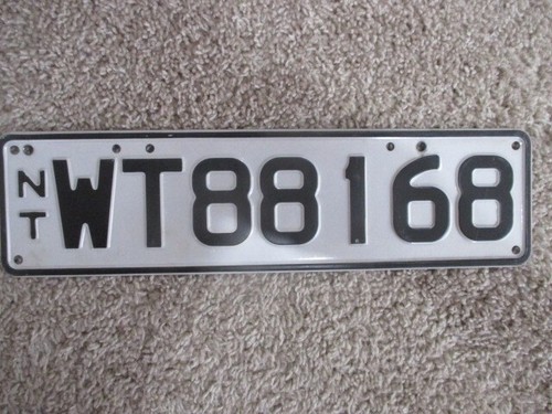NT Passenger number plate " WT88168" Excellent slimline aluminium issue ...