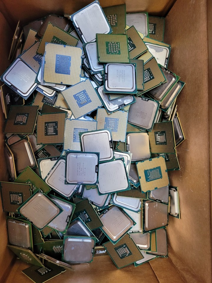3 LB ( POUNDS ) Lot of Pinless Computer CPU for scrap gold recovery ...