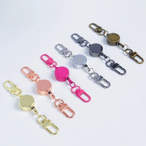 Anti-theft Metal Badge Holder Metal Retractable Key Ring Business | eBay