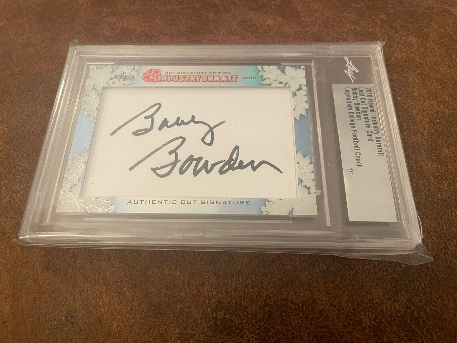 2016 LEAF CUT SIGNATURE EDITION BOBBY BOWDEN SIGNED CARD 1/1 | eBay