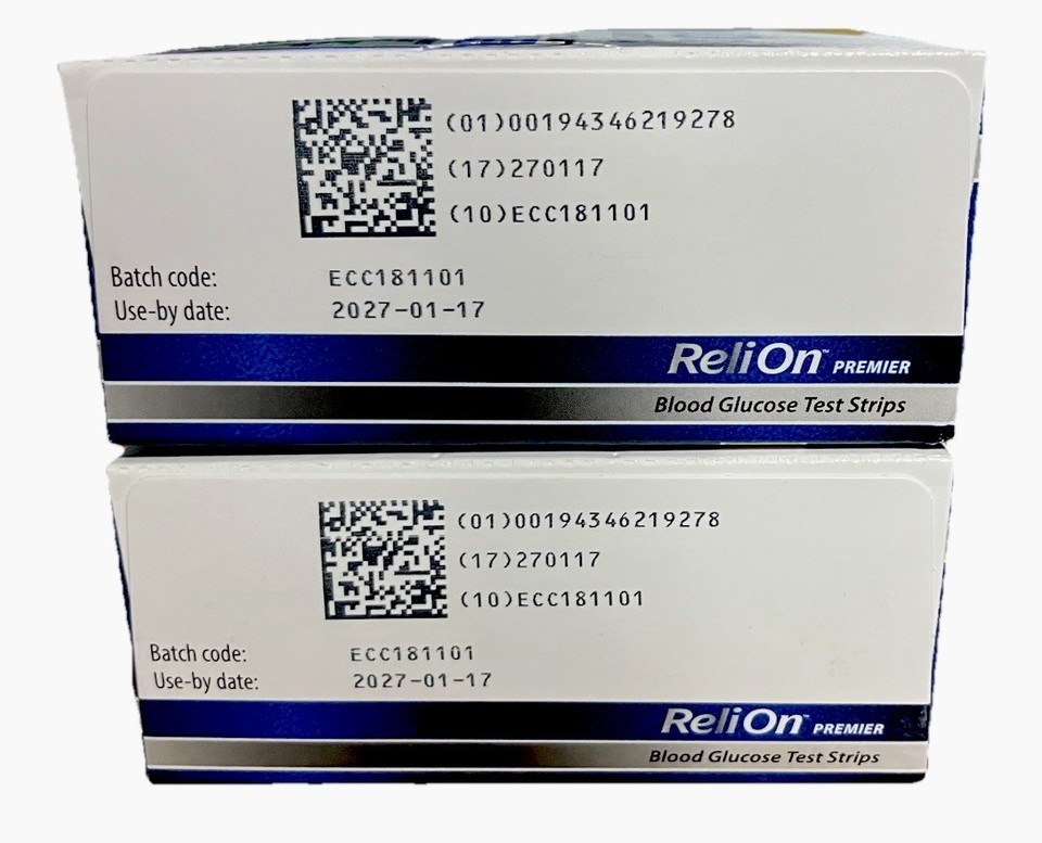200 ReliOn Premier Glucose Test Strips~Fresh~1/2027~$31.88~Free Ship ...