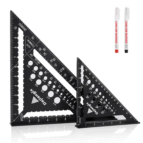 Carpenter Square 7 and 12 Inch Set, Aluminum Rafter Square Framing ...