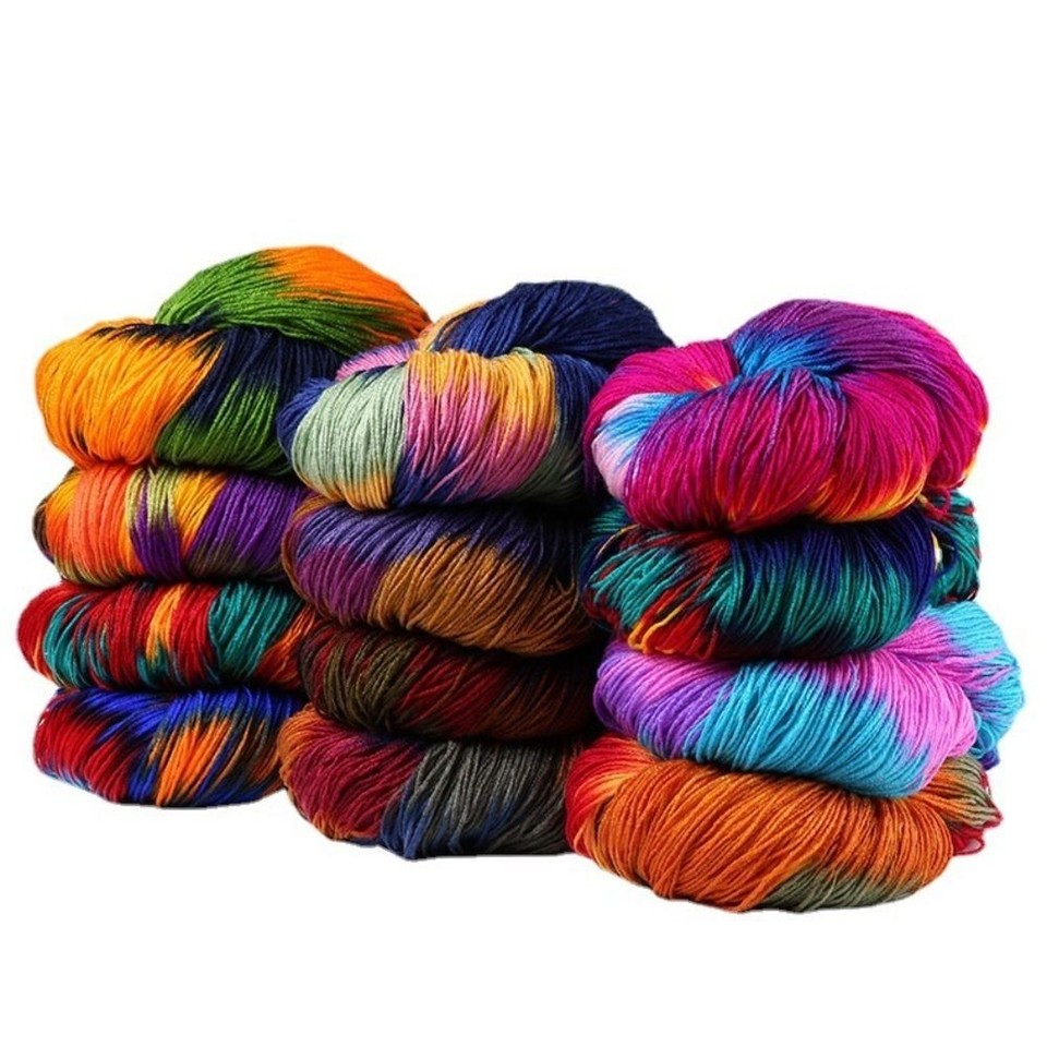 Mixed Color Wool Yarn Acrylic Crochet Knitting Knitting Crochet Thread ...