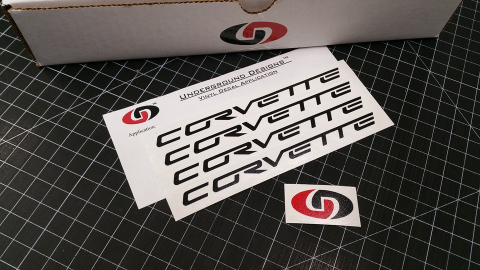 Corvette Wheel Decals (4pk) Racing Engine Caliper Sticker C4 C5 C6 C7 ...