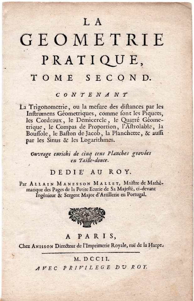 1702 Mallet Antique Map, Carte des Environs de Paris, River Seine ...