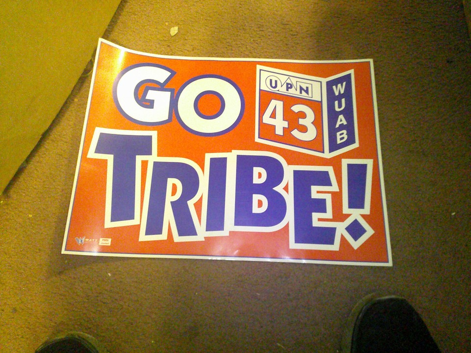 Cleveland Indians WUAB Channel 43 Sign go Tribe UPN 12.5x17 [GUARDIANS ...