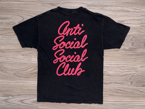 Anti Social Social Club ASSC Cursive Script Black/Pink T-Shirt Mens ...