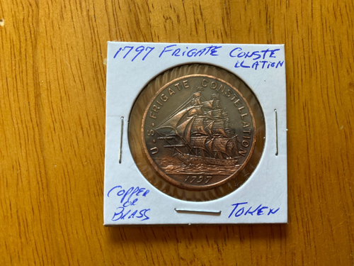 U.S. Frigate Constellation Bronze Coin Token Medal 1797 From 1st Navy ...