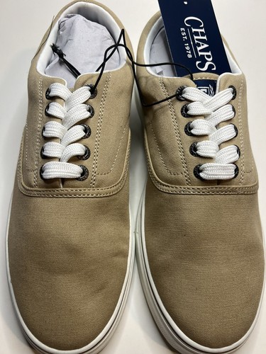 Chaps Canvas Lace Up Sneakers Tan Size 9 NIB | eBay