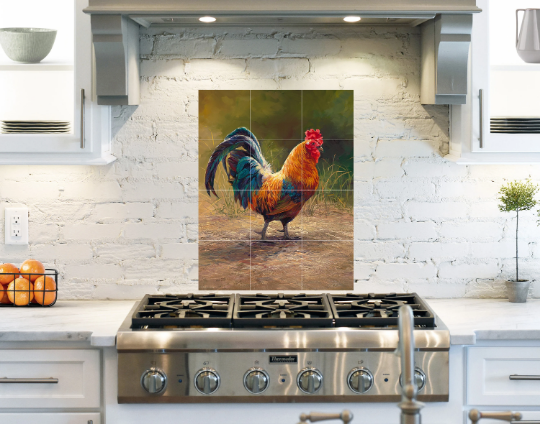 Rooster Tile Backsplash Rooster 1 — Paul Lewing Custom Tile