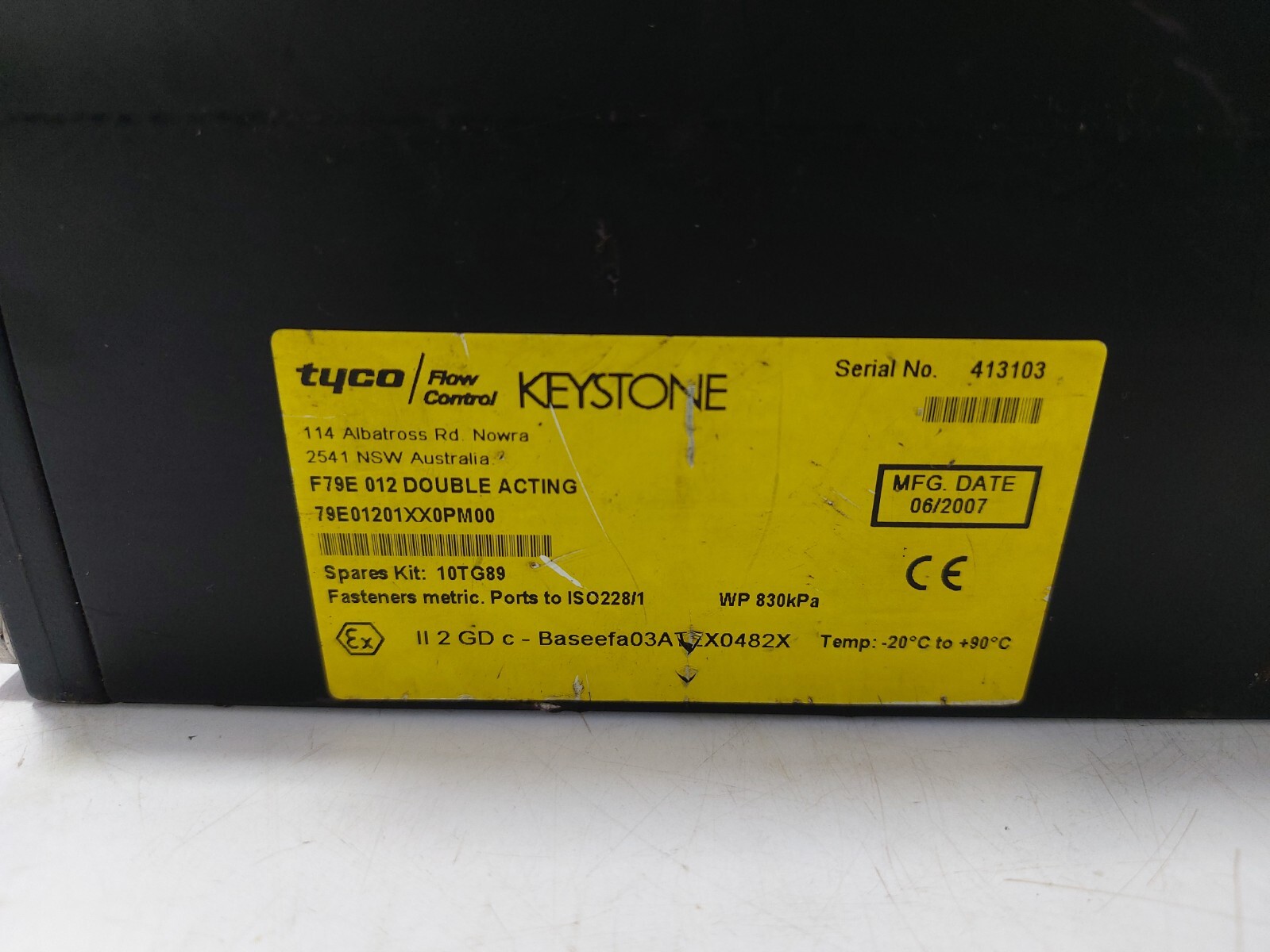 Keystone F79E-012 Double Acting Pneumatic Actuator 79E01201XX0PM00 for ...