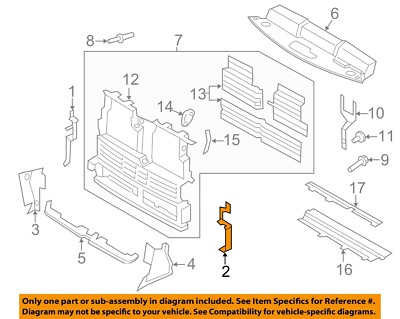 FORD OEM Edge Radiator Core Support-Air Baffle Duct Deflector Left ...