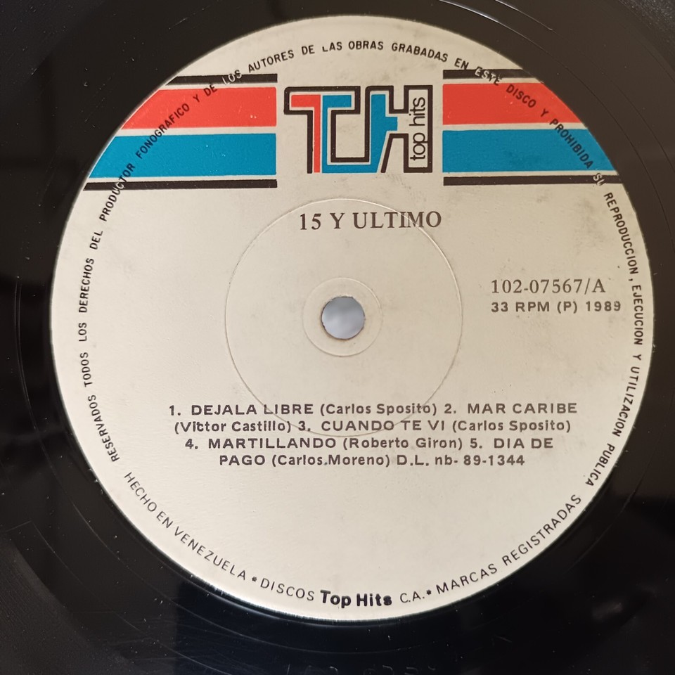 15 y Ultimo [1989] Vinyl LP Electronic Latin Synth Pop Prog Soft Rock ...