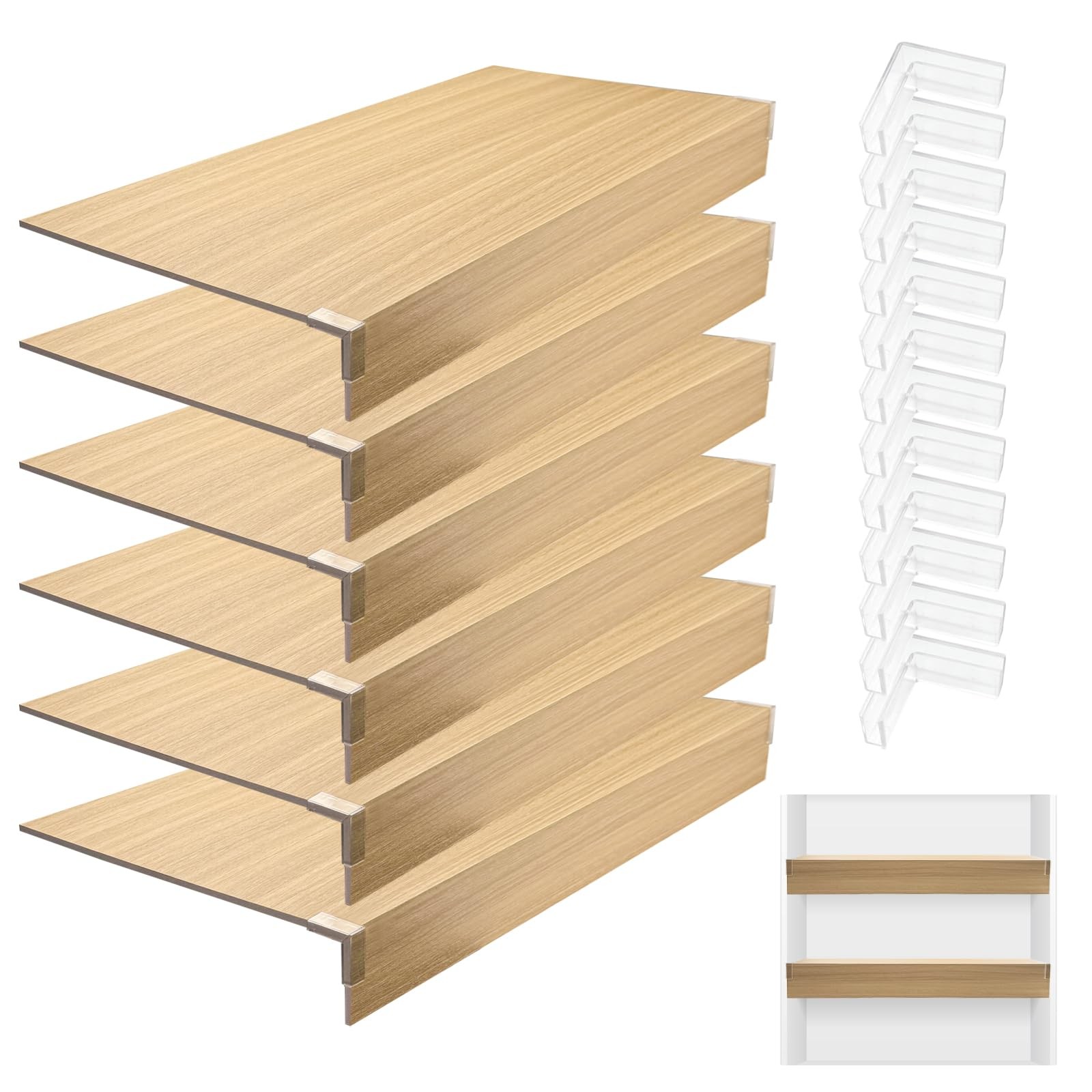 33 x 16 inch PVC Wood Wire Rack Covers with 12 Holders,Set of 6,Shelf ...