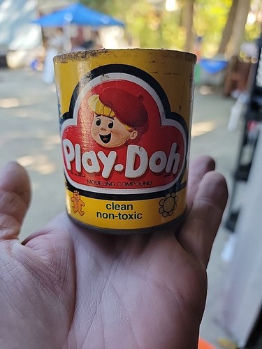 Vintage 1981 Play-Doh Yellow Container Can Only Kenner EMPTY Used 3.25 ...