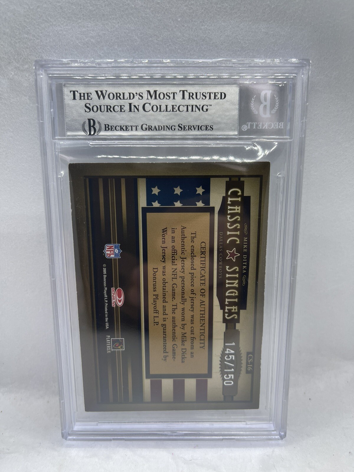 Mike Ditka Signed 2005 Donruss Classics Singles Game Worn Jersey 2960