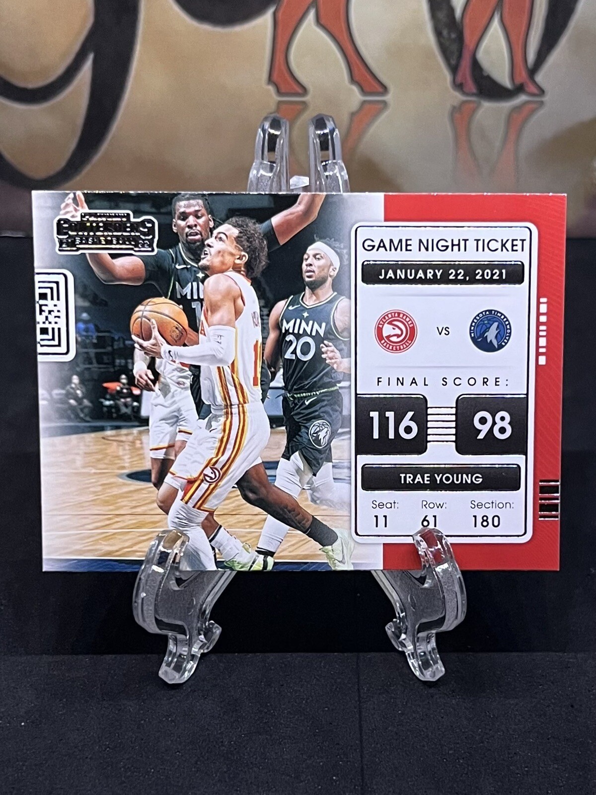 2021-22 Panini Contenders Trae Young #3 Game Night Ticket Atlanta Hawks ...