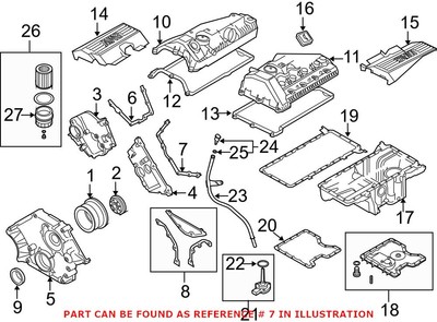 Genuine OEM Driver Left Engine Timing Cover Gasket For BMW 11147543301 ...