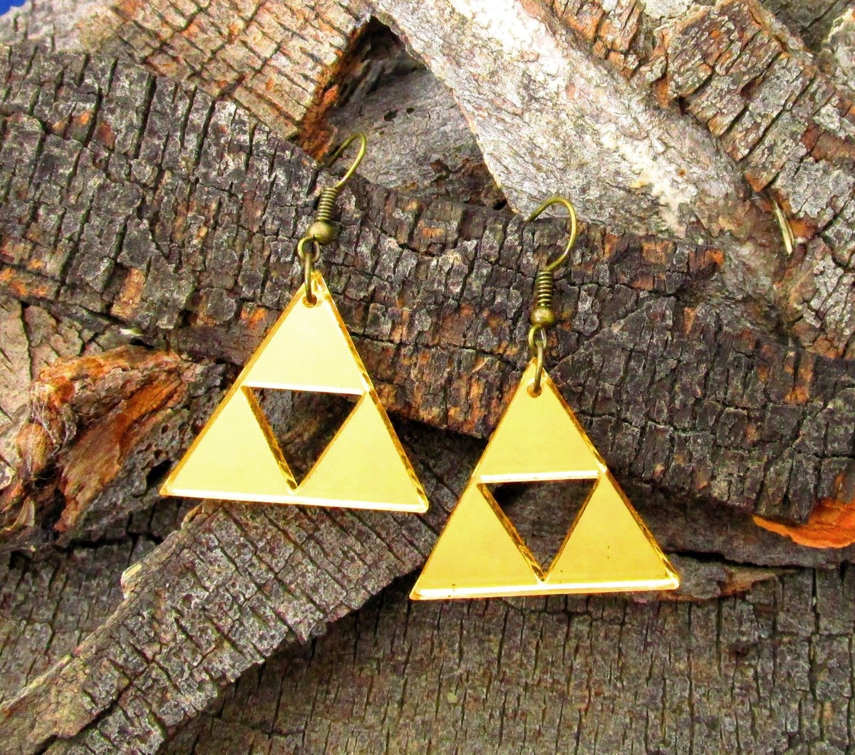 Gold Triforce Triangle Triangles Legend Of Zelda Golden Lever Back