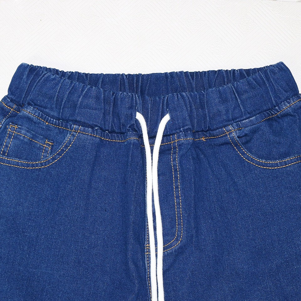 Fashion New Women Drawstring High Waist Patchwork Long Draped Jeans ...