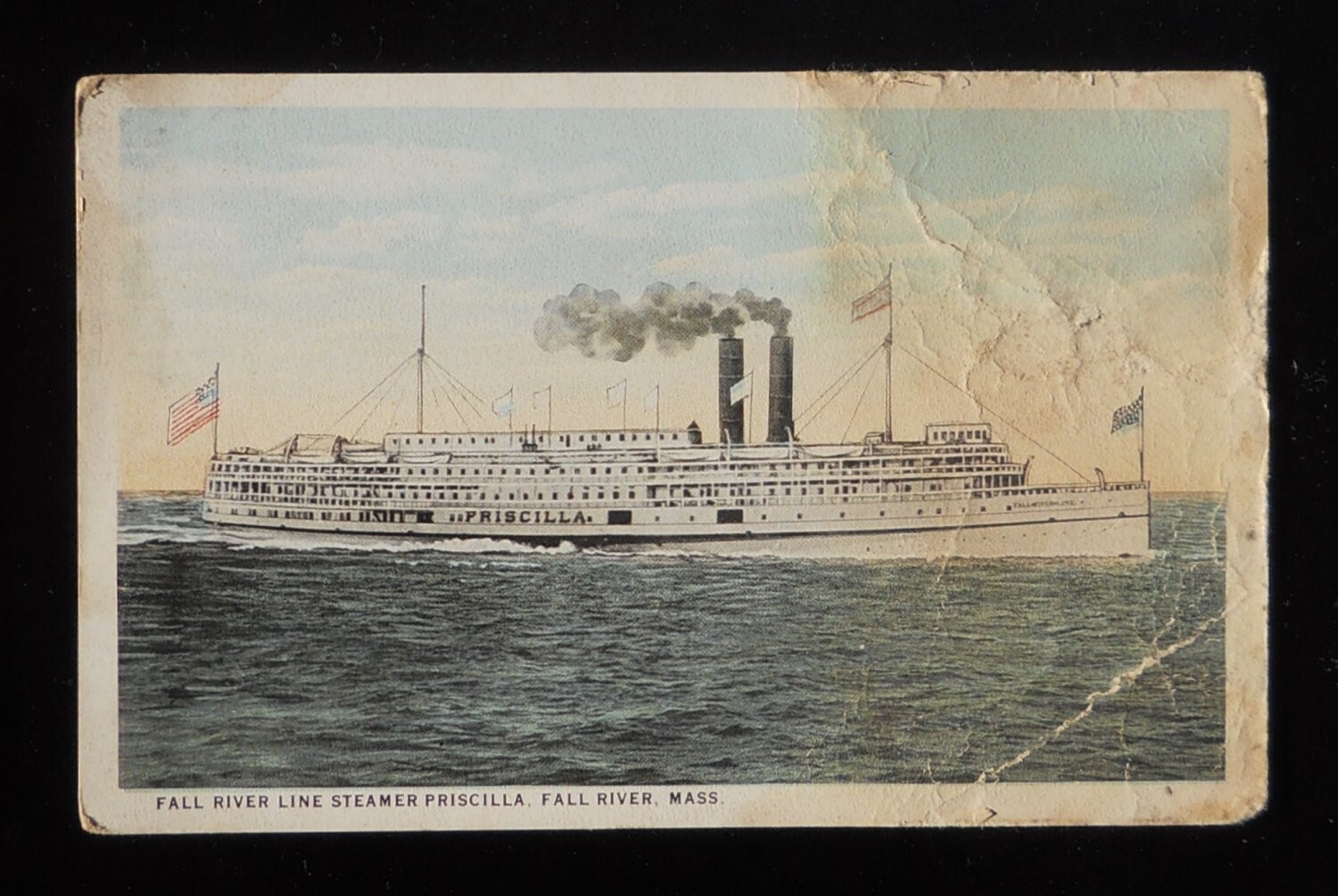 1910s Fall River Line Steamer Priscilla Steam Ship Fall River MA ...