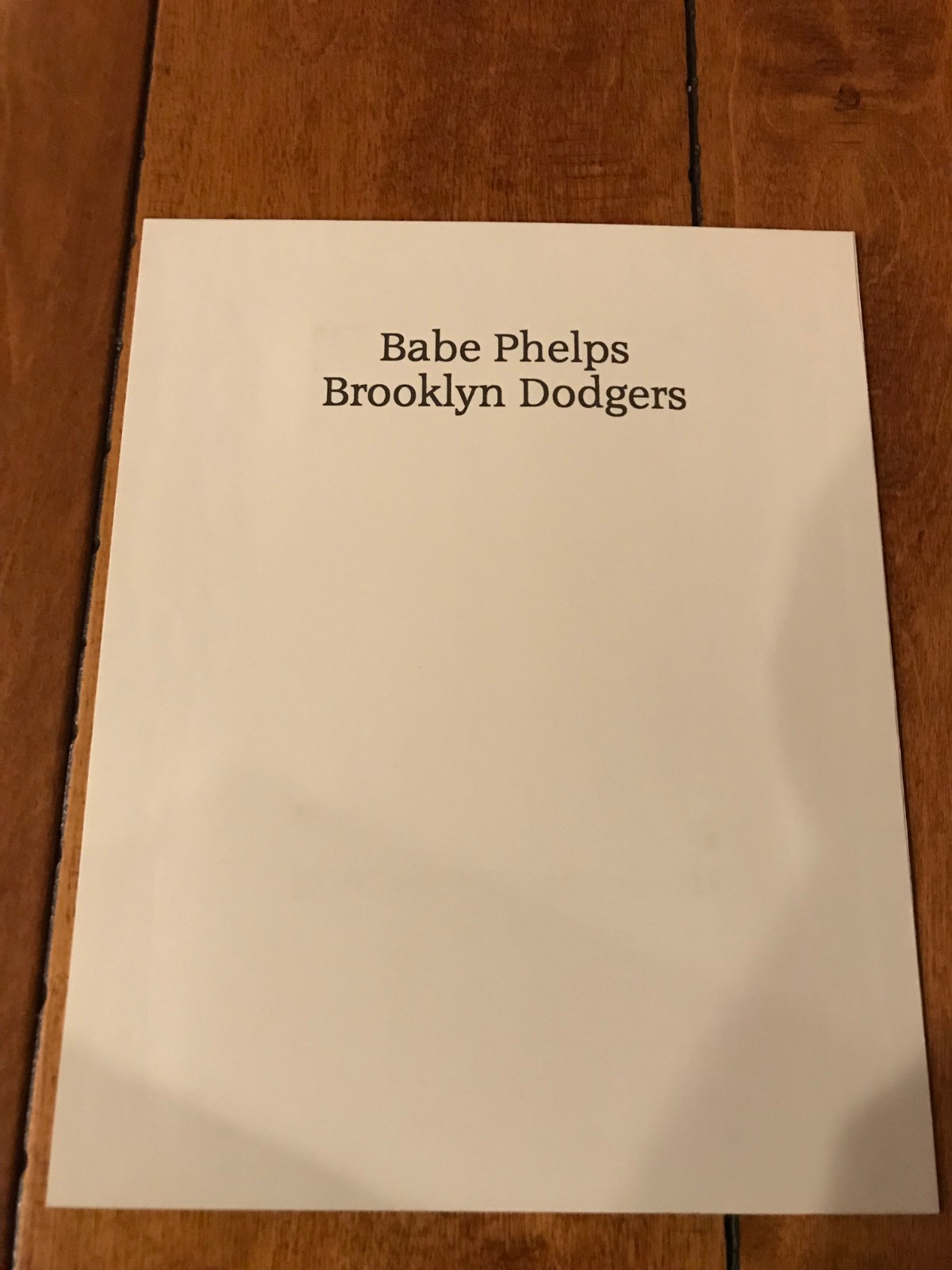 Babe Phelps SIGNATURE BROOKLYN DODGERS SIGNED AND MATTED 8X10" DISPLAY ...