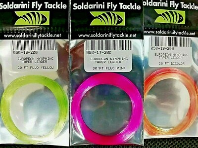 Soldarini European Tapered Nymphing Leader, 10Mts , French or Czech ...