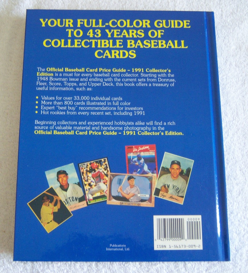 Official Baseball Card Price Guide 1991 by Tom Owens (USED) | eBay UK