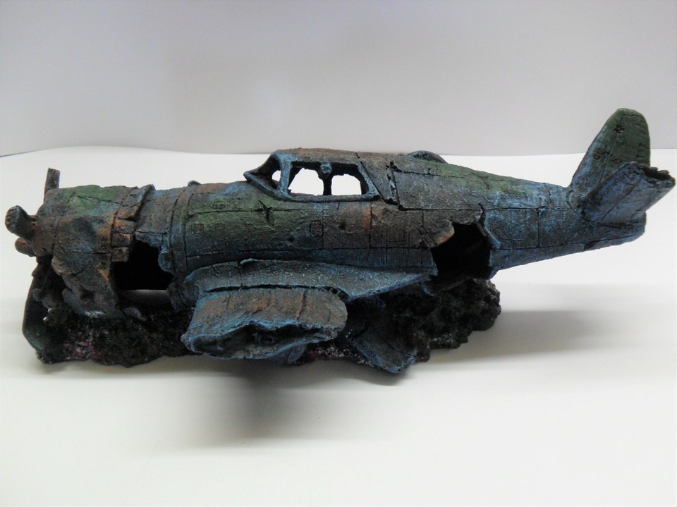 Aquarium Fish Tank Ornament Decoration Plane Wreck - 2 Sizes | eBay