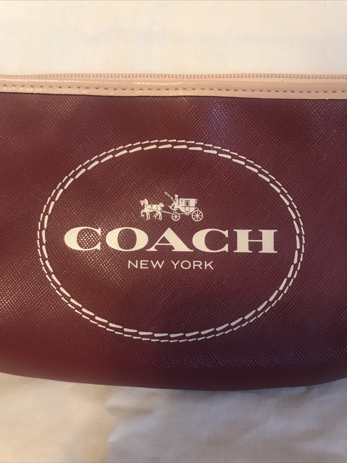 Coach Crimson Red Horse & Carriage Logo Wristlet #F51… - Gem