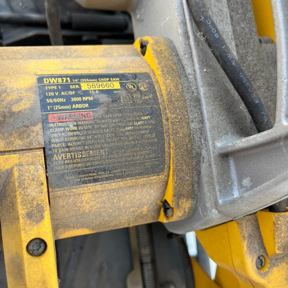 DEWALT Chop Saw - 15 AMP 2200 Watt - 14" Abrasive Wheel - DW871 | eBay