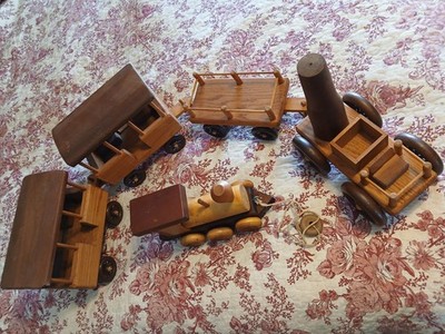 Amish Wooden Large Toy Train Play Set + 1 Pull Around / Quality Made | eBay