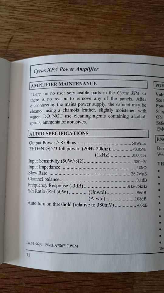 Cyrus XPA Stereo Power Amplifier 2 x 50W Black - Used | eBay UK