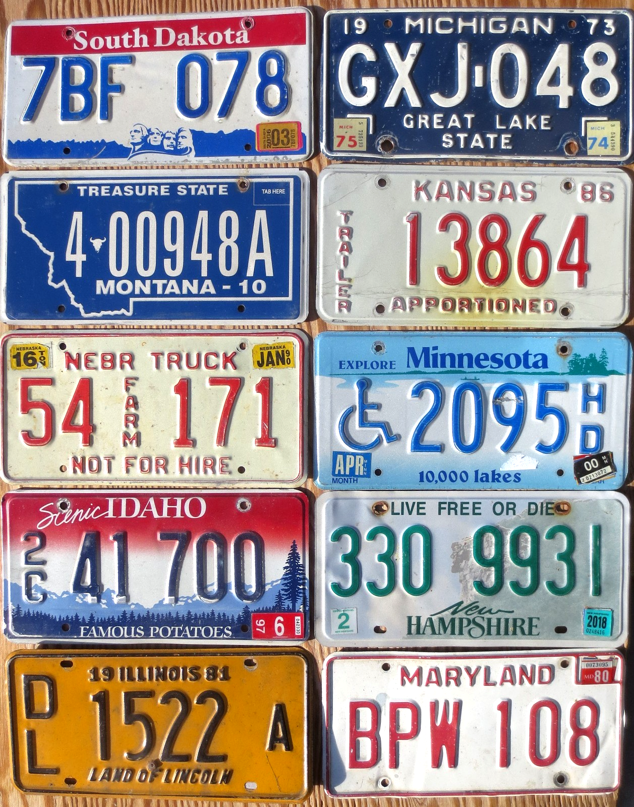 Ten 10 License Plates Number Tag Plate Lot – Scratch and Dent | eBay