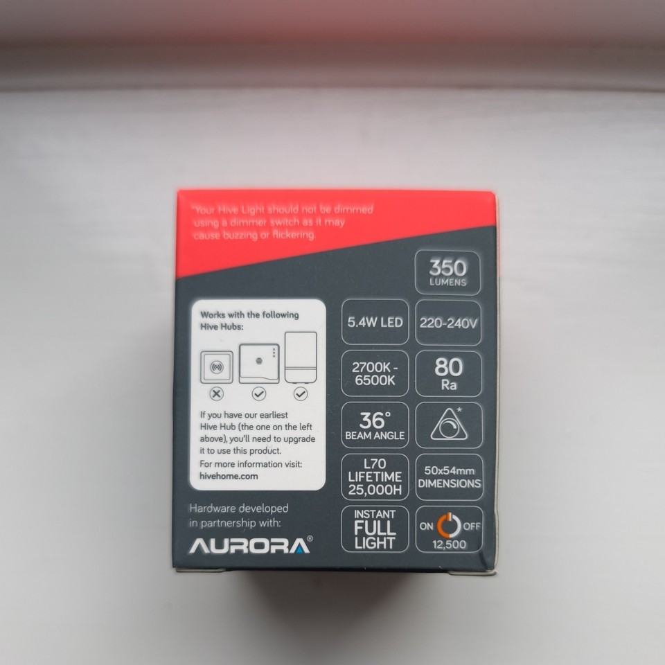 Hive Smart Light Bulb GU10 Tuneable Cool to warm, Works with Amazon ...