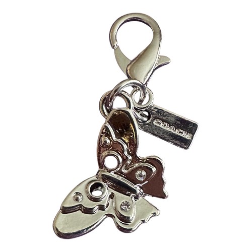 Coach Mini Bag Charm Keychain Silver Butterfly | eBay