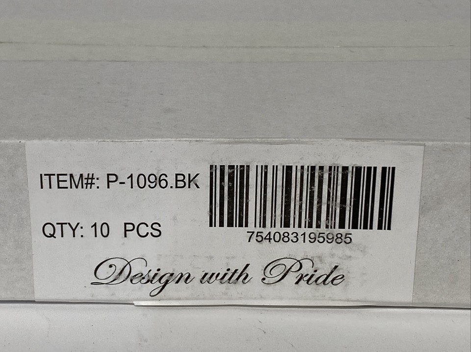 Pack Of 10, Pride Bar Cabinet Pulls 96mm Matte Black 3-3/4" CTC x 6" P ...