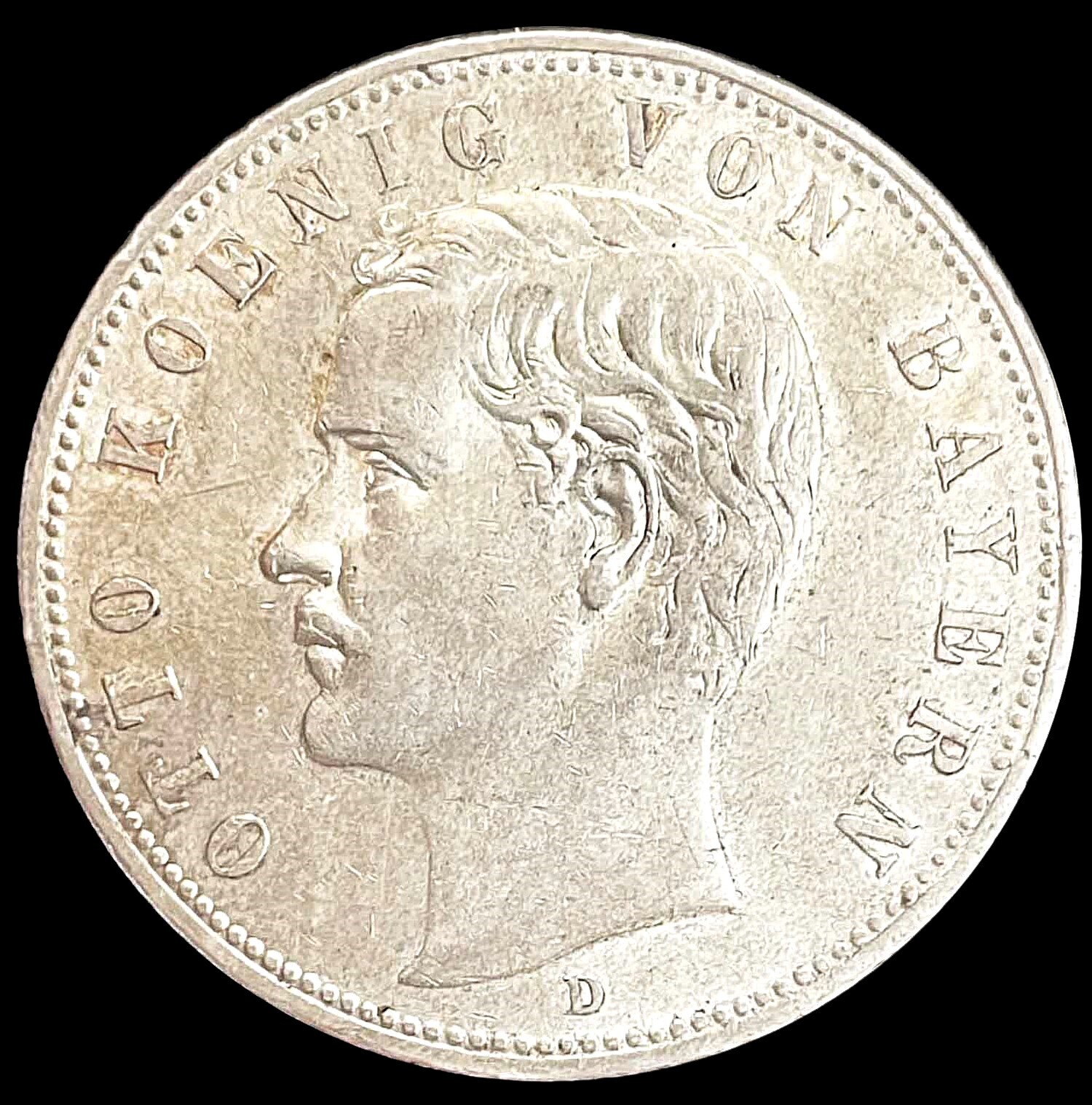 1908 D SILVER BAVARIA GERMAN STATES 5 MARKS OTTO COIN ABOUT ...