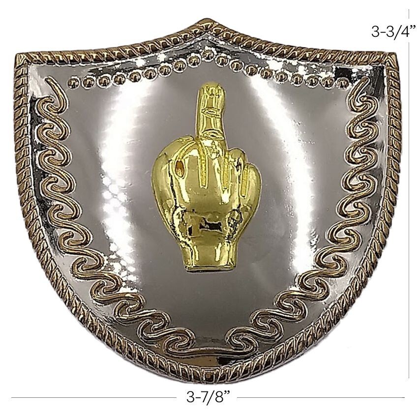 Oversized Golden Middle Finger Silver Metal Belt Buckle | eBay