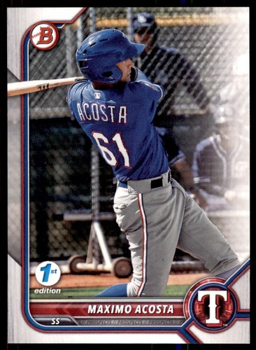 Maximo Acosta 2022 Bowman 1st Edition Rookie First Card #BPPF-113 Texas ...