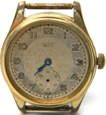 men Vintage Record Geneve Military Field Manual Sub Dial Watch Parts ...