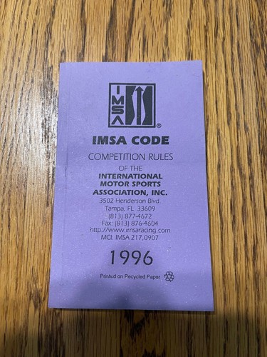 1996 IMSA Competition Rules Book 105 pages. Race Racing | eBay