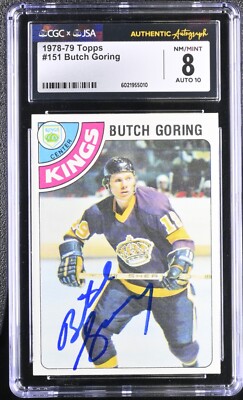 Butch Goring Signed 1978-79 Topps Card #151 Los Angeles Kings CGC 8 JSA ...