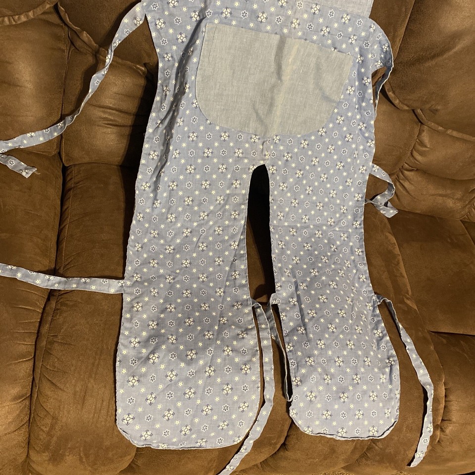Handmade Apron Pants Full Size Reversible Blue Or Blue Floral Denim ...