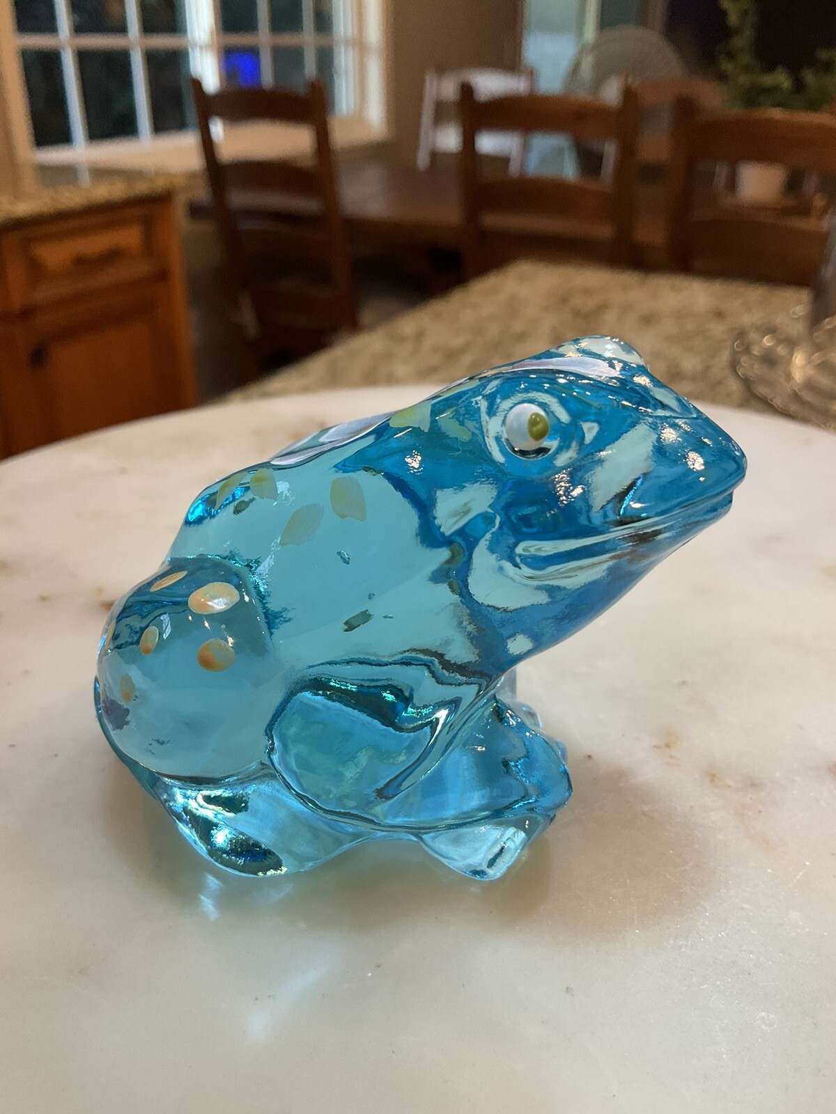 Vintage Fenton Art Glass Frog Blue Hand Painted Signed & Original ...