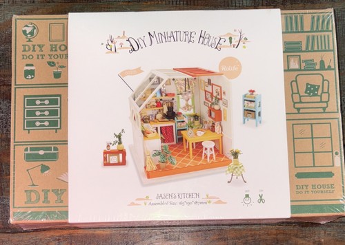 Robotime Miniature House Kit Jason's Kitchen Model DIY LED Brand New ...