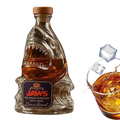 JAWS 50th Anniversary Whiskey Decanter Bottle Unique Transparent ...