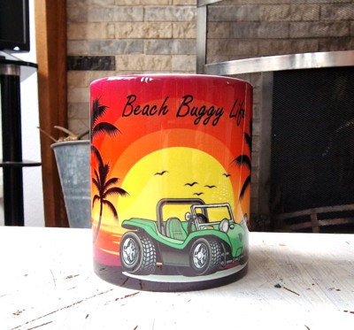 Volkswagen Beach Buggy Sunset Design Mug. Beach Buggy Mug. Coffee Mug ...